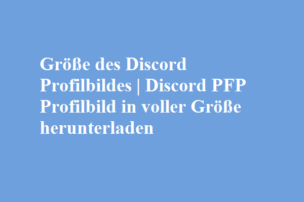 Größe des Discord Profilbildes | Discord PFP Profilbild in voller Größe ...