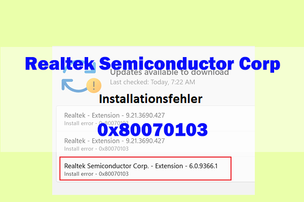 Realtek Semiconductor Corp. - Fehler bei der Installation der ...