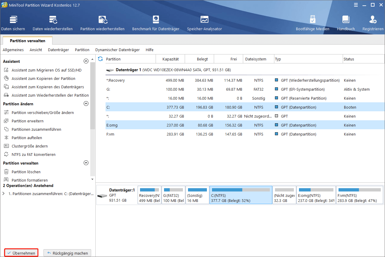 Wie wird Laufwerk C mit Laufwerk D in Windows 10 ohne Datenverlust ...
