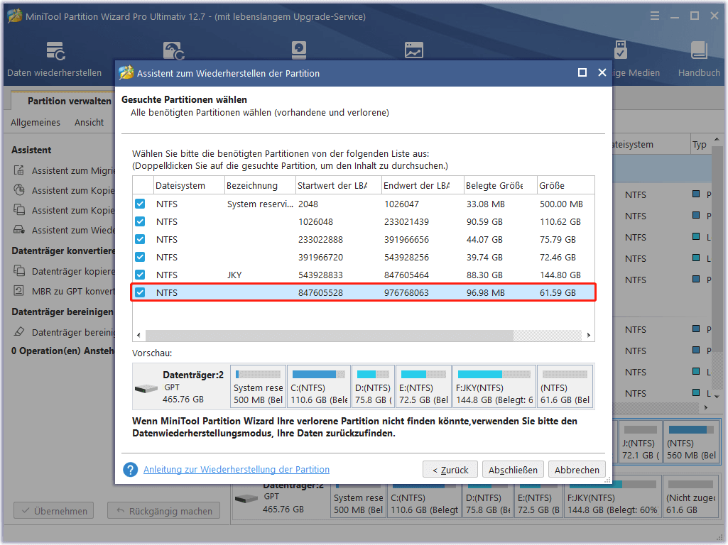 Verlorene Dateien nach der Konvertierung von MBR zu GPT retten