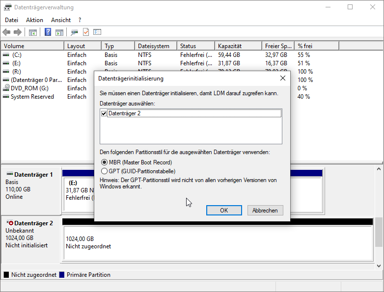 Detaillierte Anleitungen zum Partitionieren einer Festplatte unter ...
