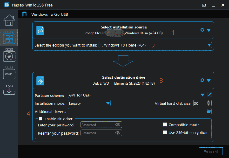 Mit WinToUSB Windows 10/11 auf externe Festplatte installieren