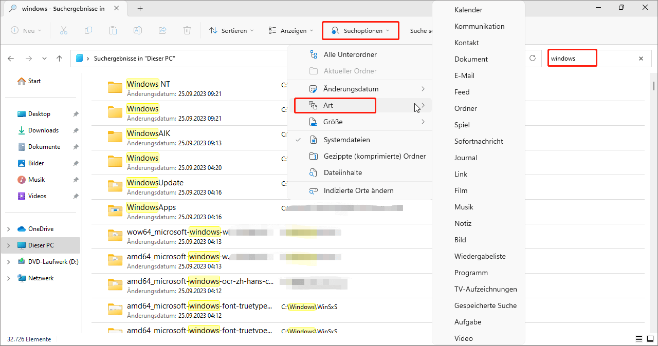So suchen Sie unter Windows 11 und stellen Sie die nicht gefundenen ...
