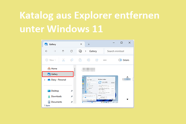 Katalog aus Explorer entfernen unter Windows 11