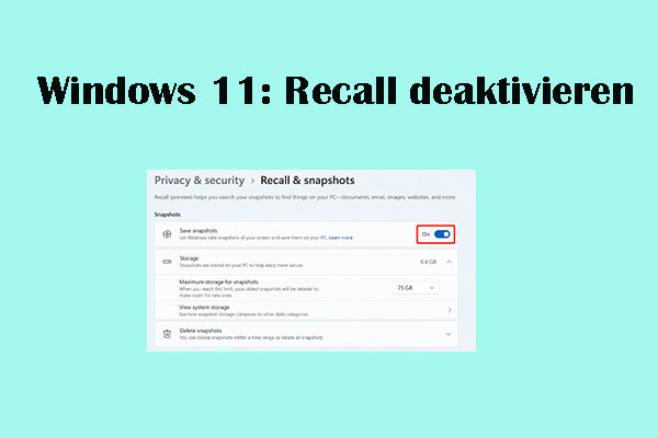 KI-Funktion Recall unter Windows 11 deaktivieren – so geht’s