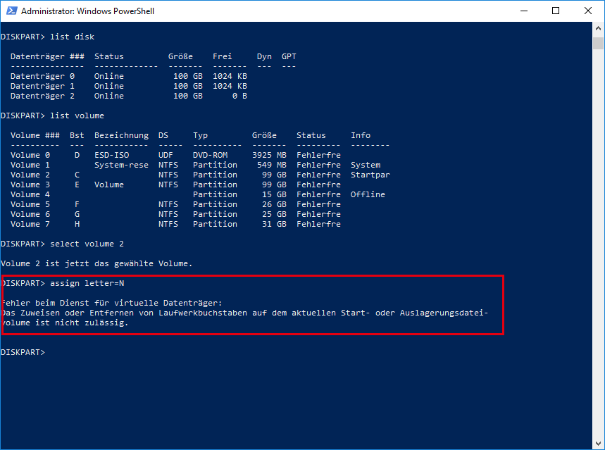 8 Fehler für „Fehler beim Dienst für virtuelle Datenträger“