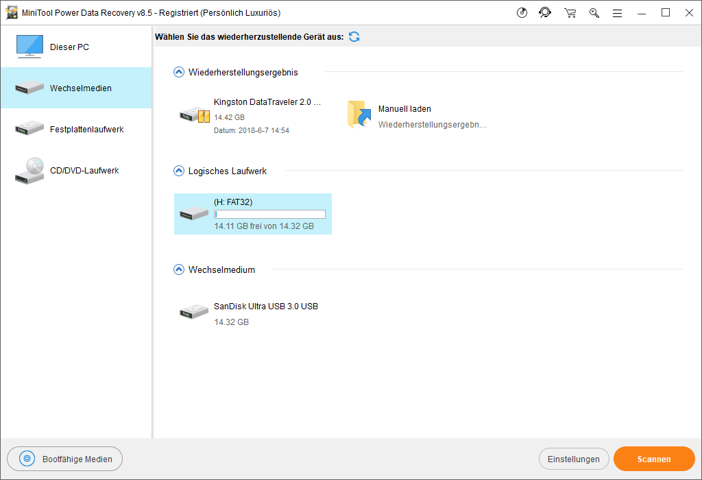 Gelöschte/formatierte Dateien aus exFAT-Partition retten - MiniTool