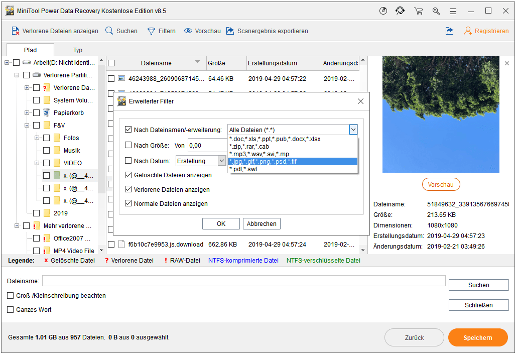 Gelöschte/formatierte Dateien aus exFAT-Partition retten - MiniTool