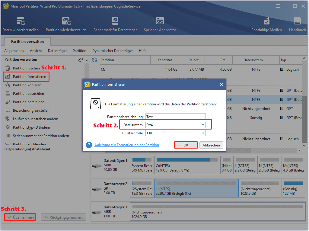 Ext4 vs. NTFS vs. HFS+: Unterschiede und Verwendung - MiniTool