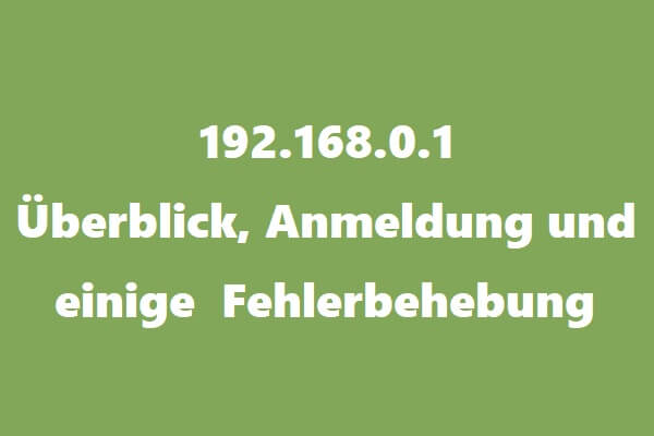 192.168.0.1: Überblick, Anmeldung und einige Fehlerbehebung