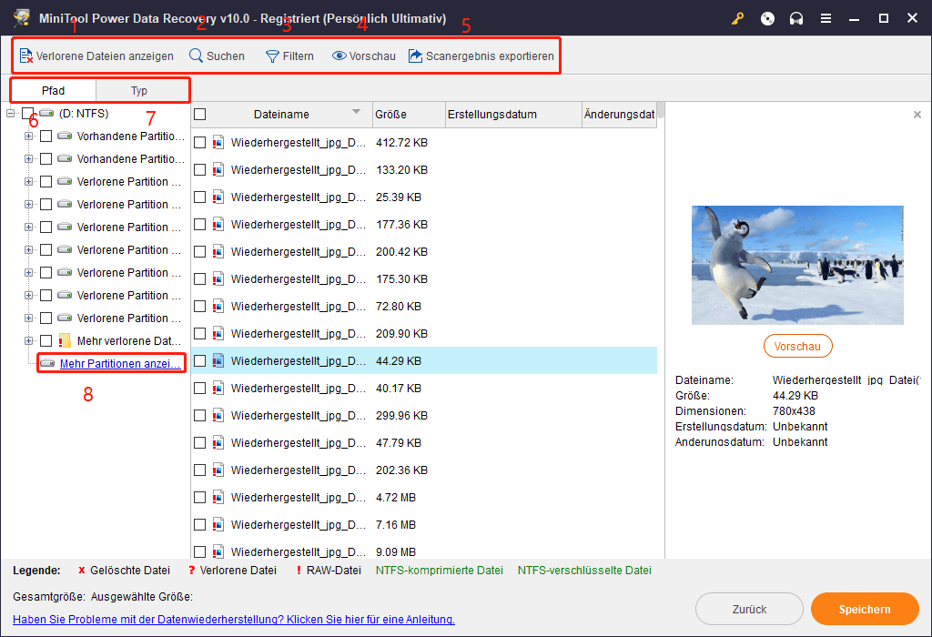 Schnittstelle Einführung für MiniTool Power Data Recovery - MiniTool
