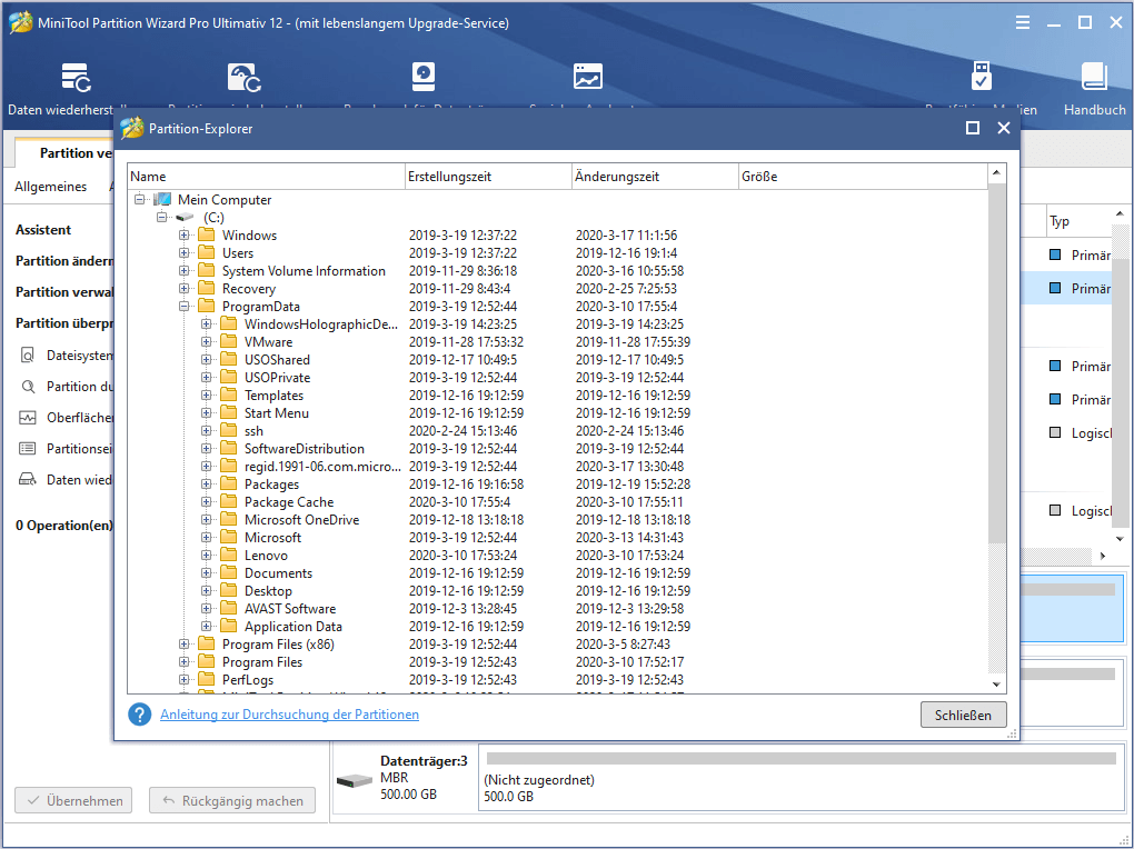 So durchsuchen Sie eine Partition | Anleitung von MiniTool Partition ...