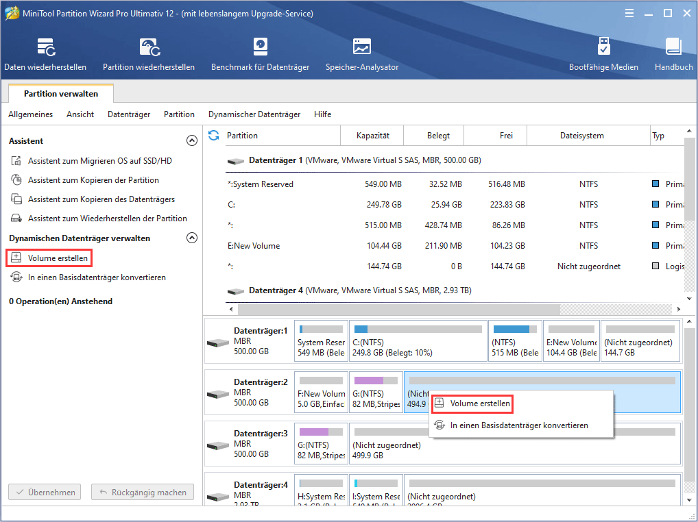 So Erstellen Sie Ein Volume Anleitung Von Minitool Partition Wizard