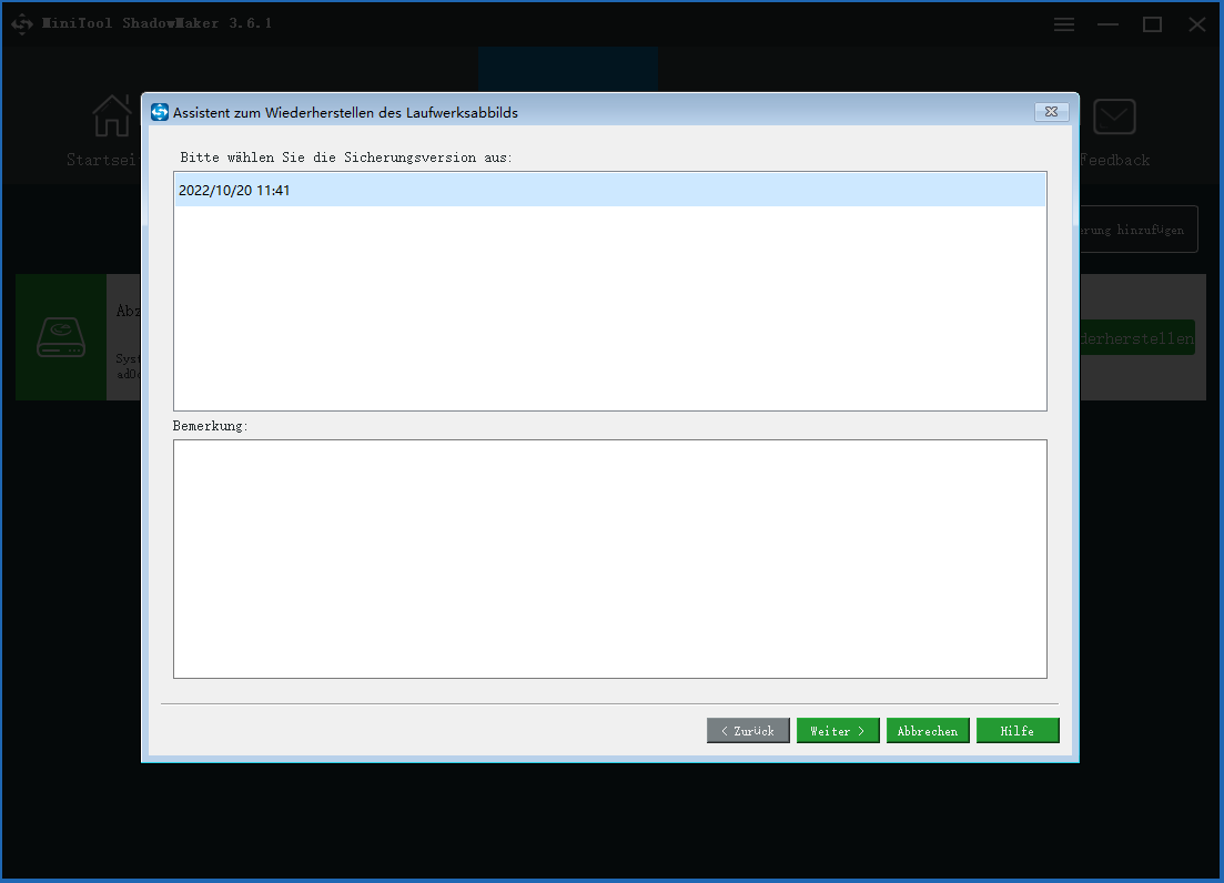 So Stellen Sie Einen Datenträger Mit Minitool Shadowmaker Wieder Her