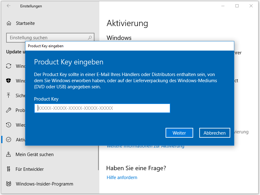 Windows 10 Aktivierungsfehler 0xc004f050: So behebt man ihn! - MiniTool